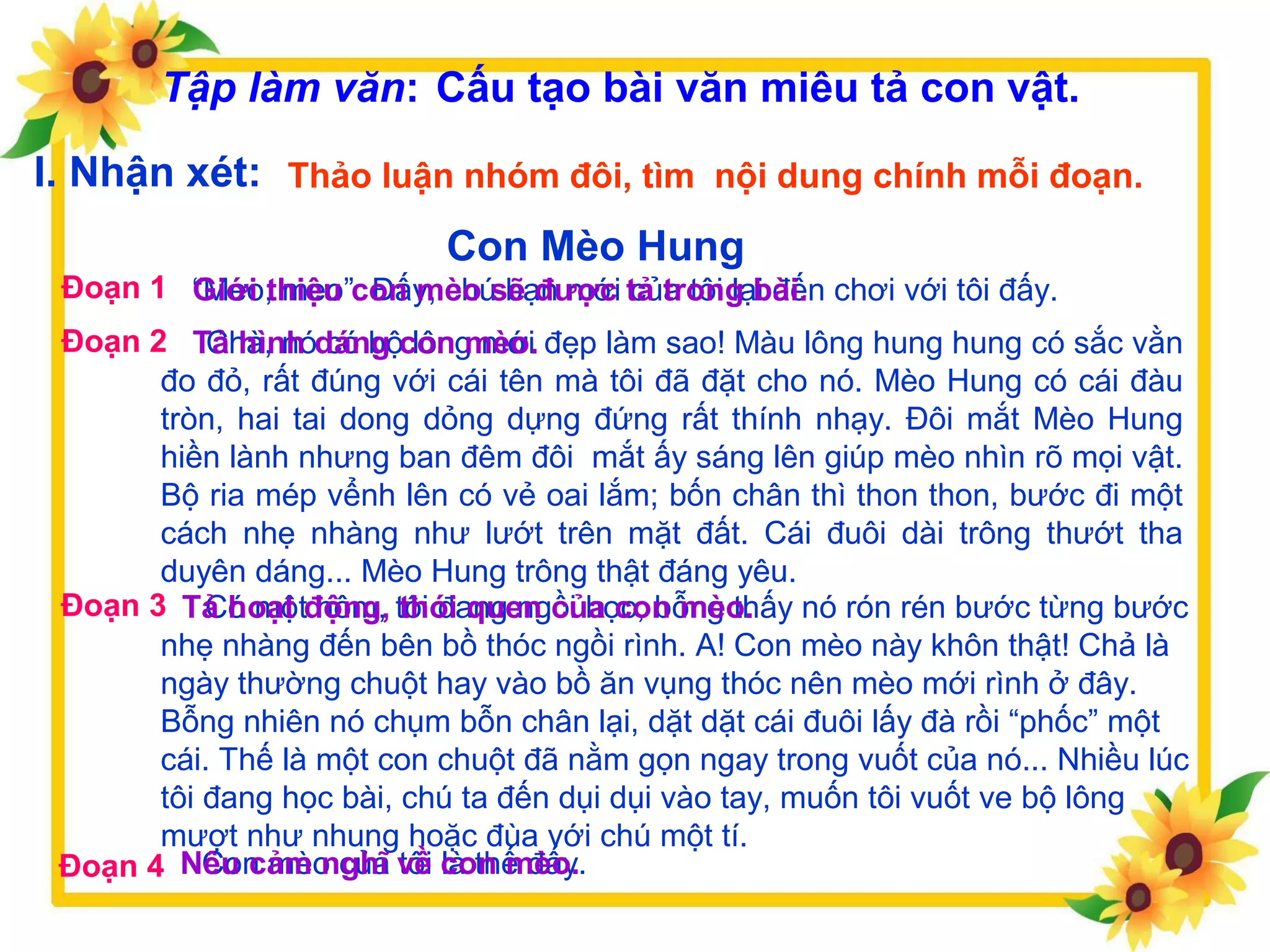 Tuan 29 cau tao bai van mieu ta con vat | PPT