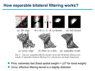 Separable bilateral filtering for fast video preprocessing | PPT