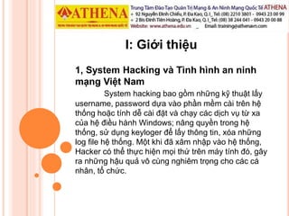 Tuan vq bao cao thuc tap_ system hacking | PPT