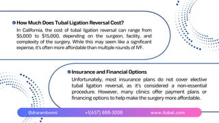 Tubal Ligation Reversal in California –Regain Fertility | PPT