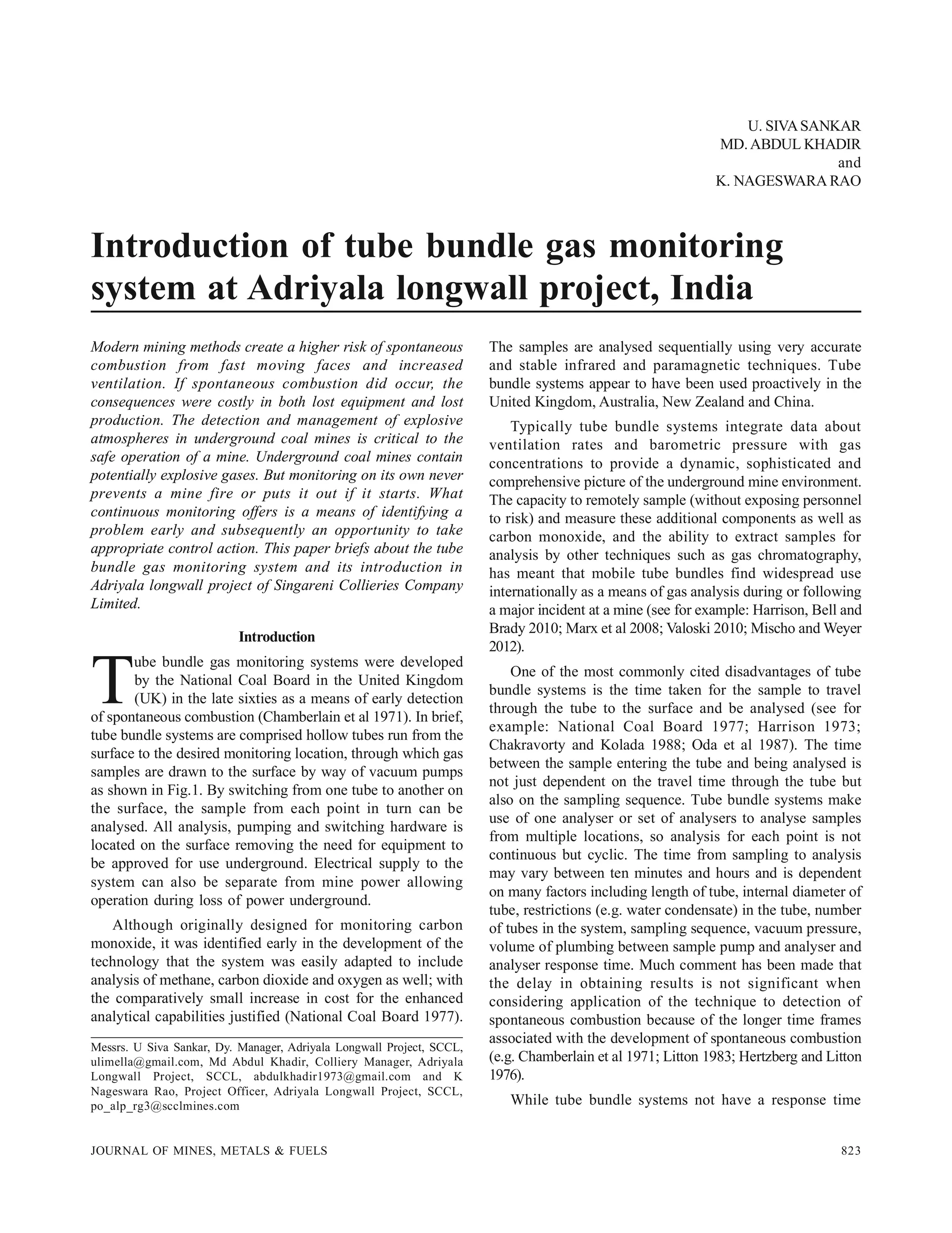 Tube bundle gas monitoring system | PDF