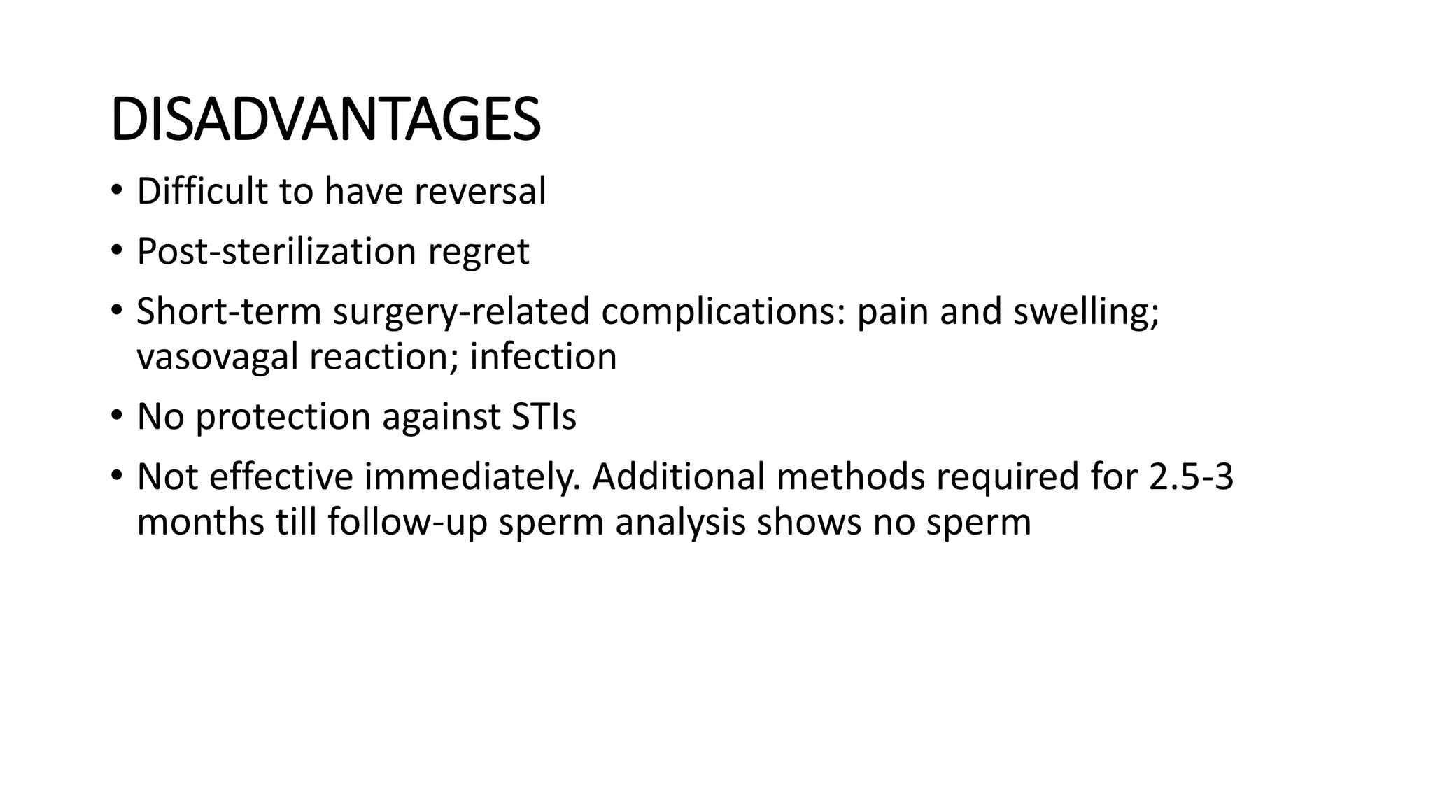 Tubectomy, Non Scalpel Vasectomy ( sterilization) | PPT