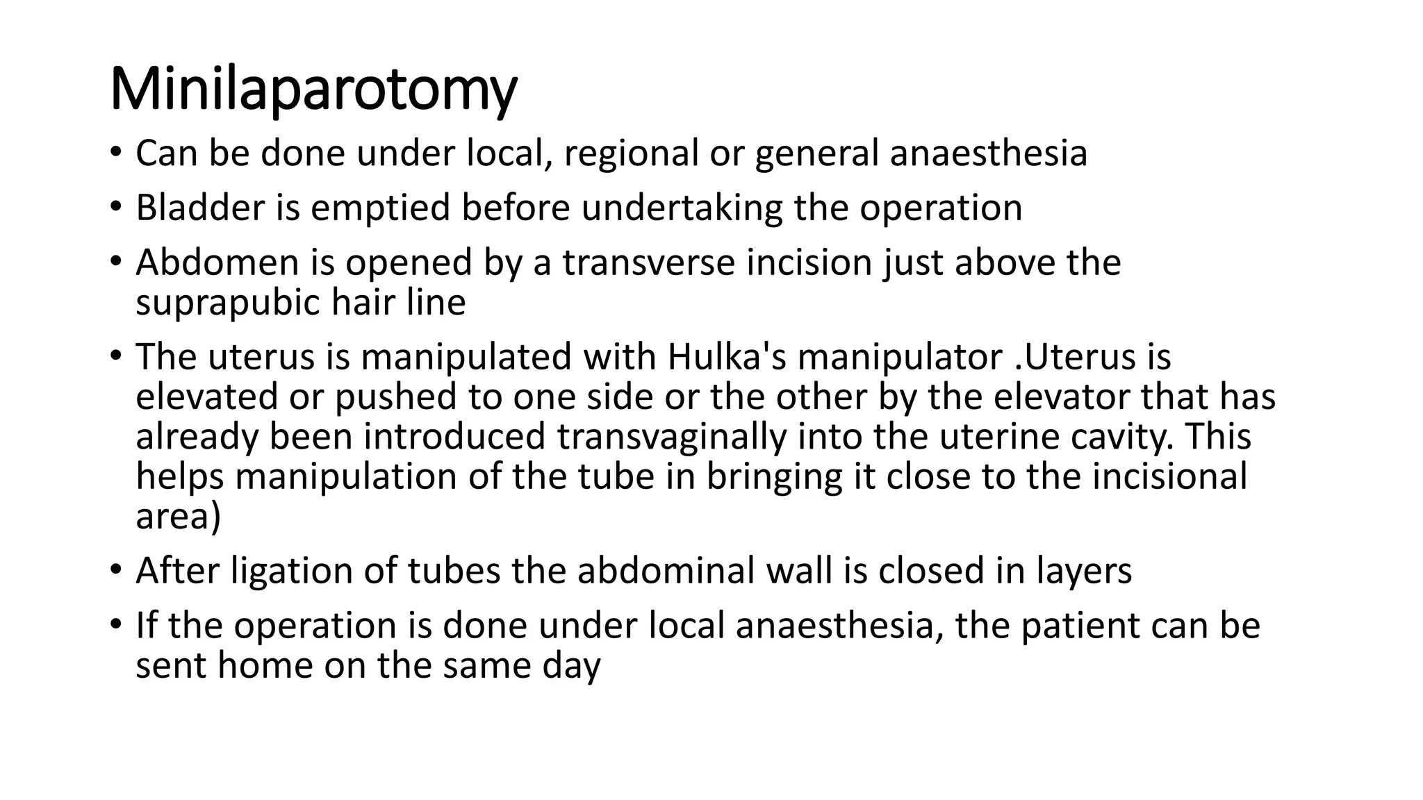 Tubectomy, Non Scalpel Vasectomy ( sterilization) | PPT