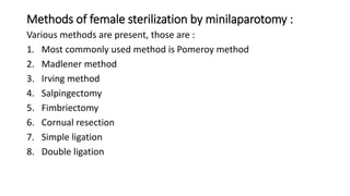 Tubectomy, Non Scalpel Vasectomy ( sterilization) | PPT