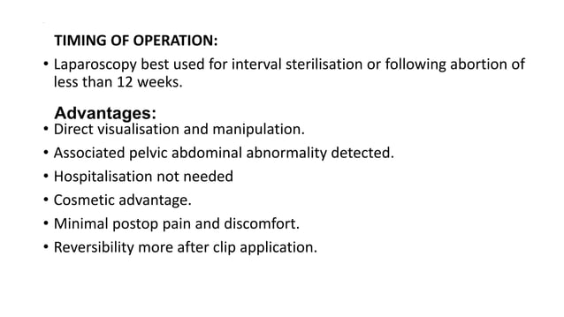 Tubectomy, Non Scalpel Vasectomy ( sterilization) | PPT
