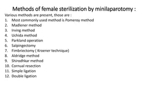 TUBECTOMY PPT by Dr Bandari Sajala, Ms OBGYN | PPTX