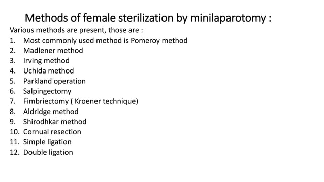 TUBECTOMY PPT by Dr Bandari Sajala, Ms OBGYN | PPTX | Infertility ...