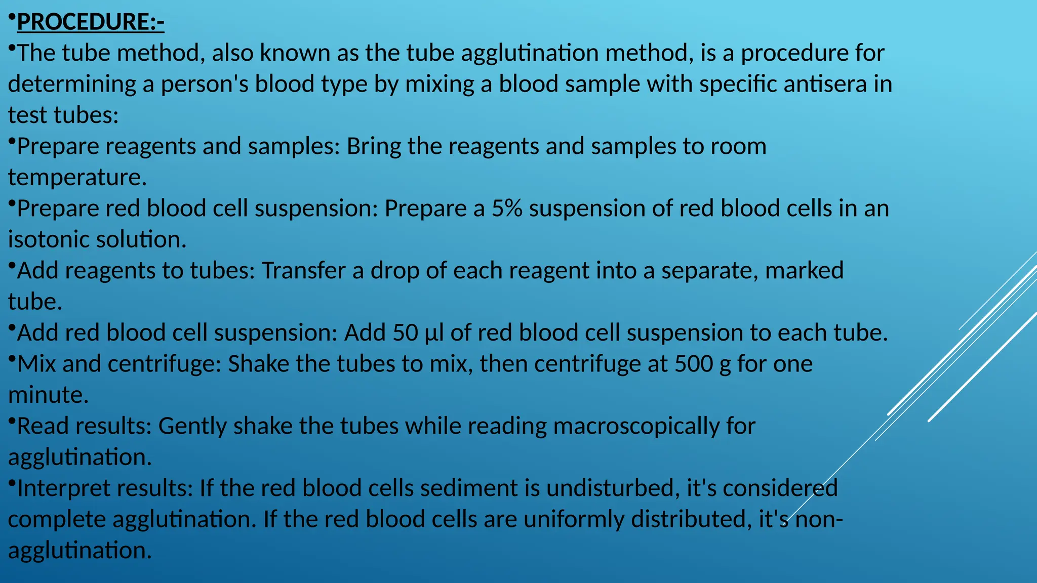 TUBE METHOD BLOOD GROUP. abo rh postitivepptx | PPTX