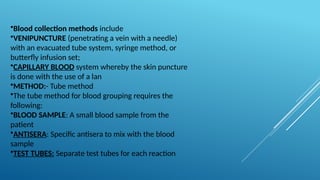 TUBE METHOD BLOOD GROUP. abo rh postitivepptx | PPTX