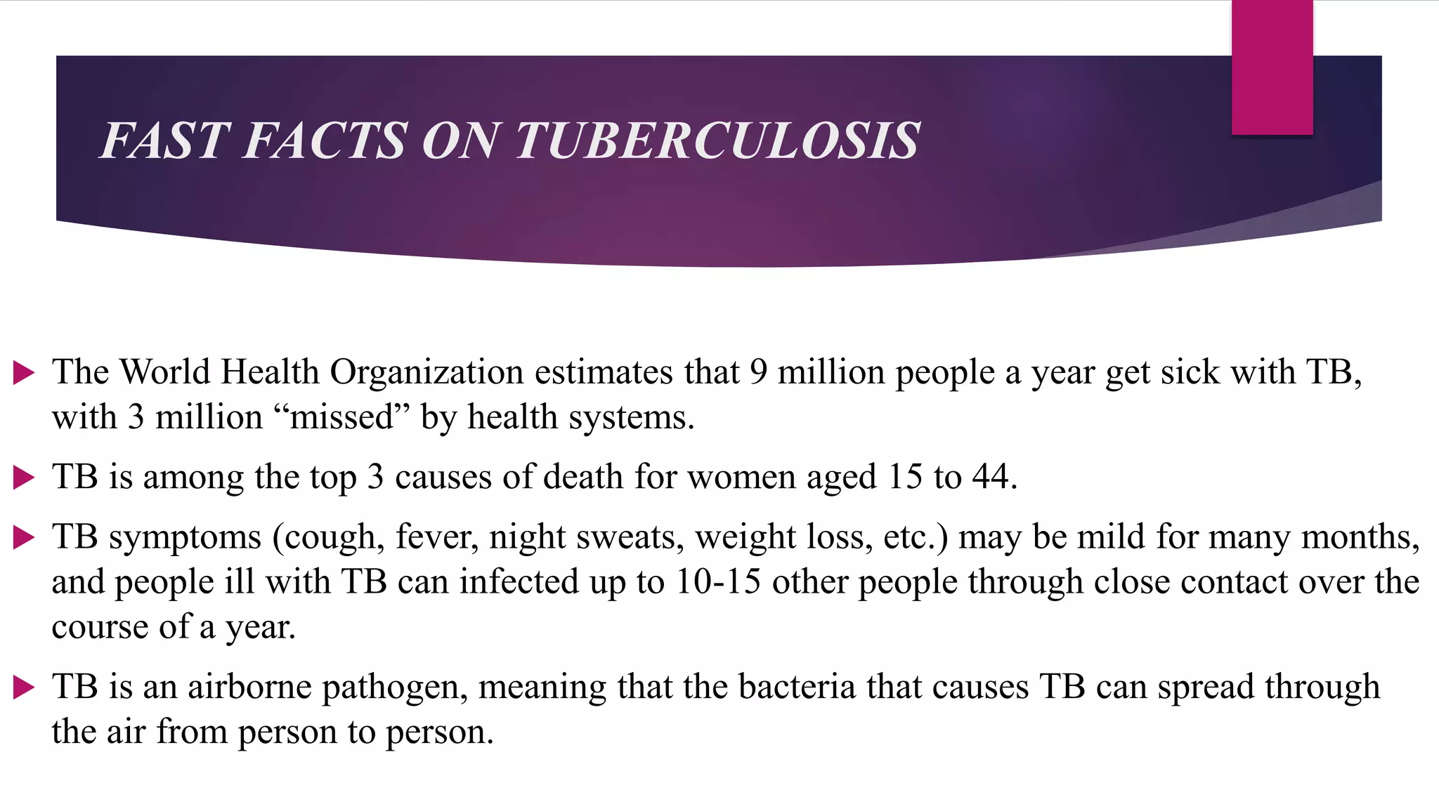 Tuberclosis presentation | PPTX | Infectious Diseases | Diseases and ...