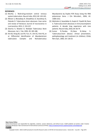 Tubercular Brain Abscess: Diagnostic Dilemma-A Case Report | PDF