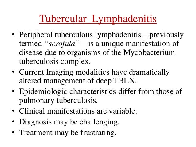 Tubercular lymphadenitis management