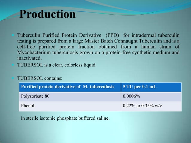 Tuberculin purified protein derivative | PPTX | Skin and Dermatology ...