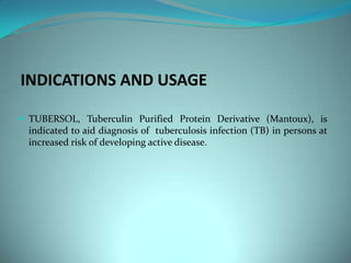 Tuberculin purified protein derivative | PPTX
