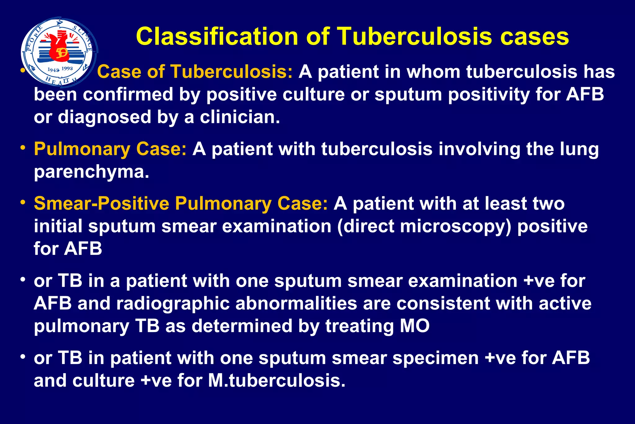Tuberculosis: Prevention & Control | PPT