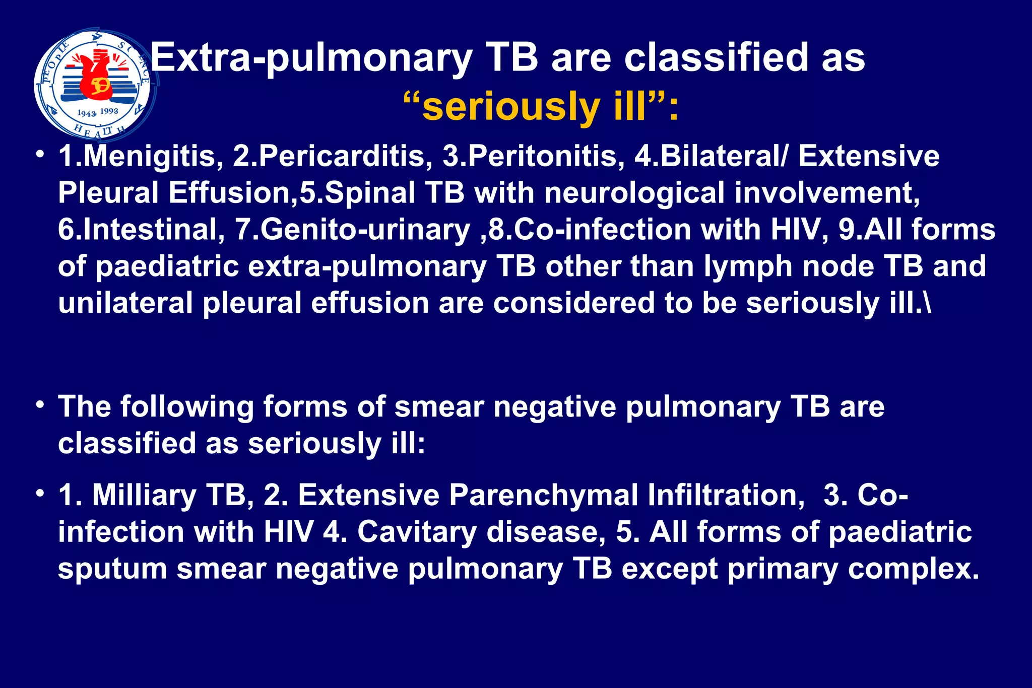 Tuberculosis: Prevention & Control | PPT