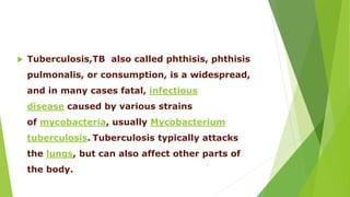 Classification and prophylactics of tuberculosis | PPTX