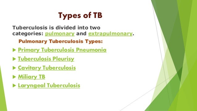 Classification and prophylactics of tuberculosis