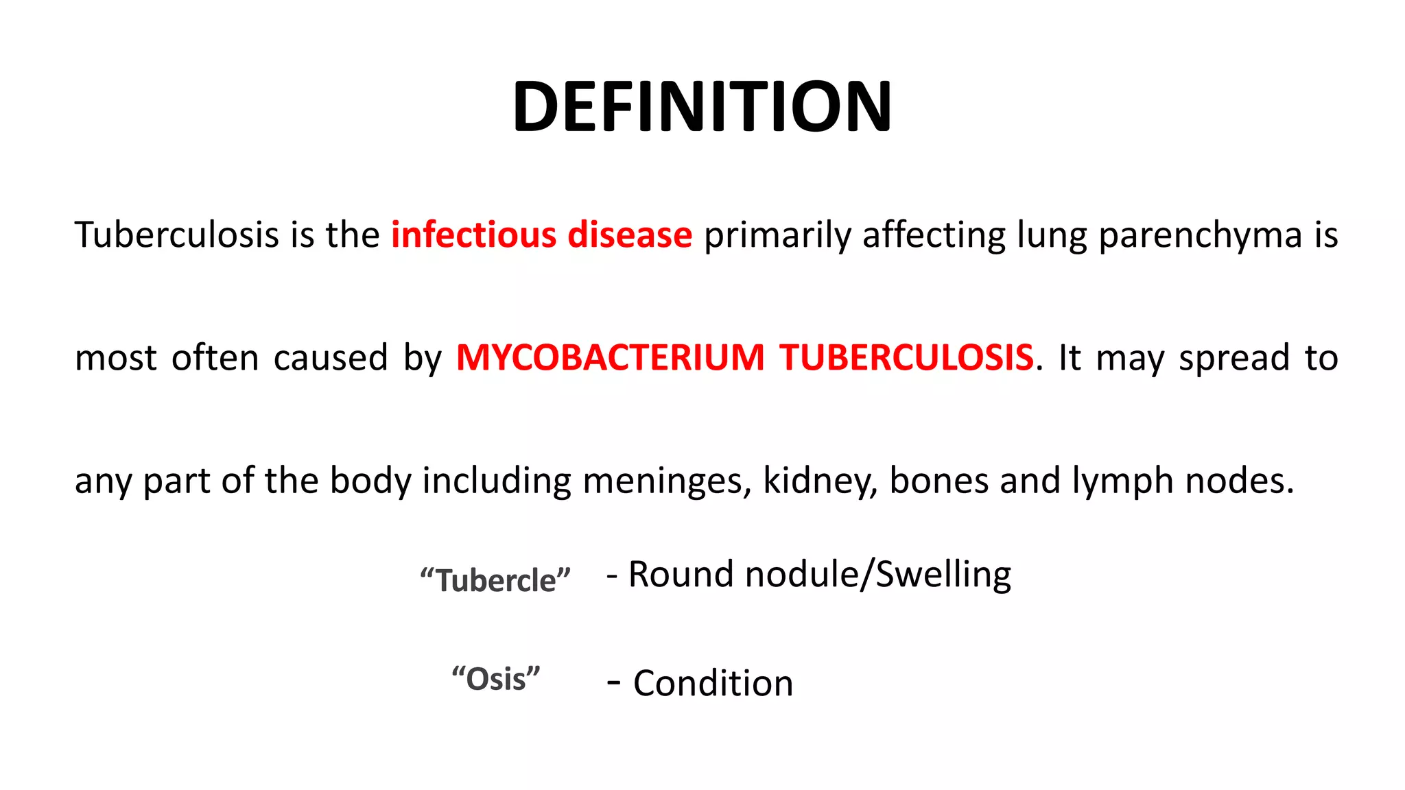 Tuberculosis with a case presentation | PPTX