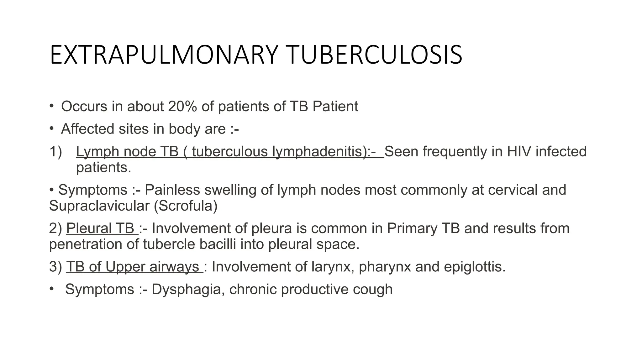 TUBERCULOSIS- clinical features and management | PPTX