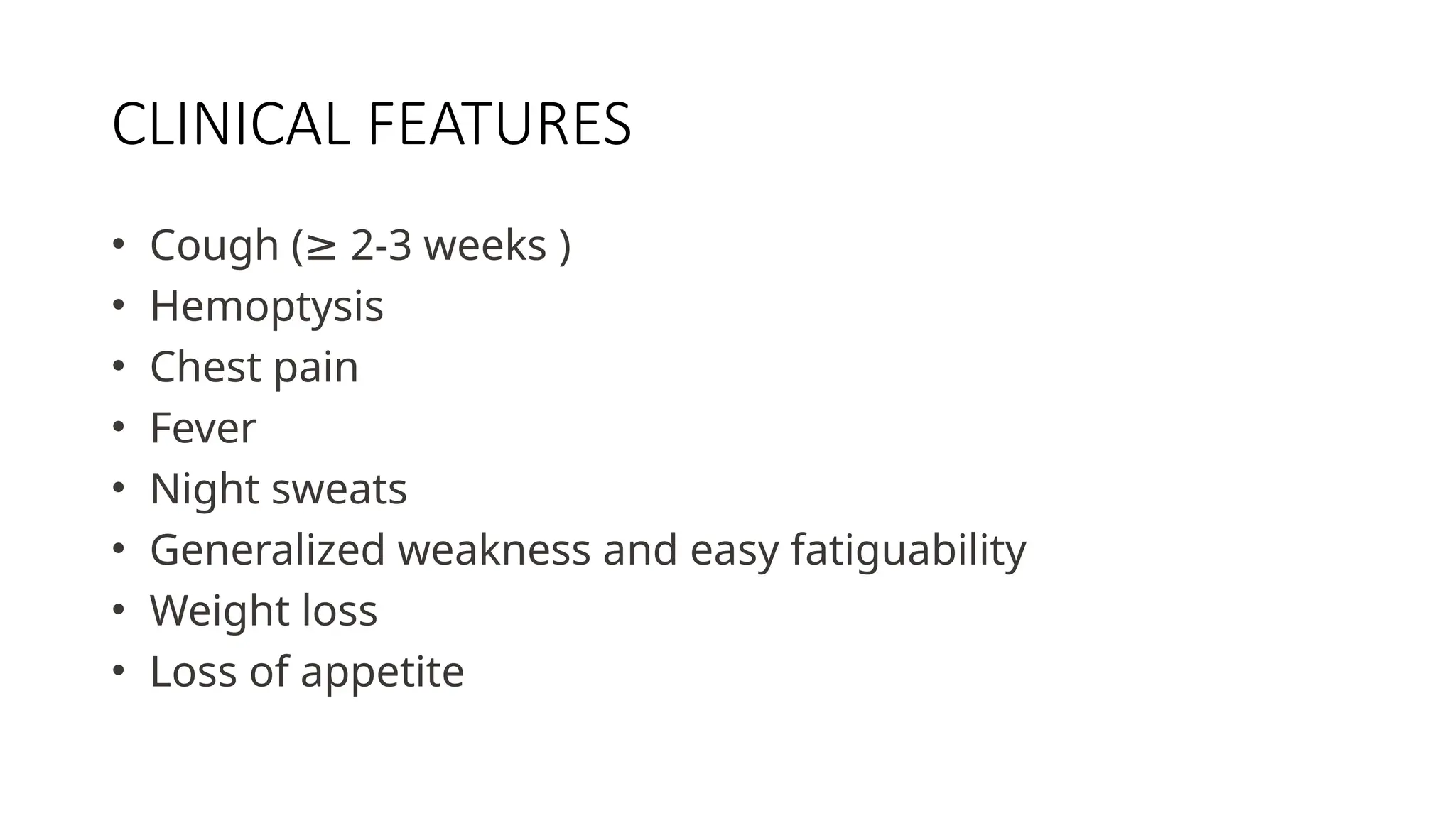TUBERCULOSIS- clinical features and management | PPTX