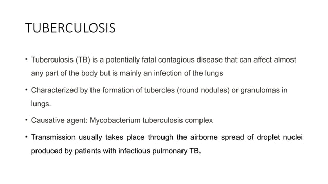 TUBERCULOSIS- clinical features and management | PPT