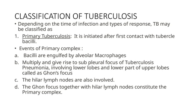 TUBERCULOSIS- clinical features and management | PPT