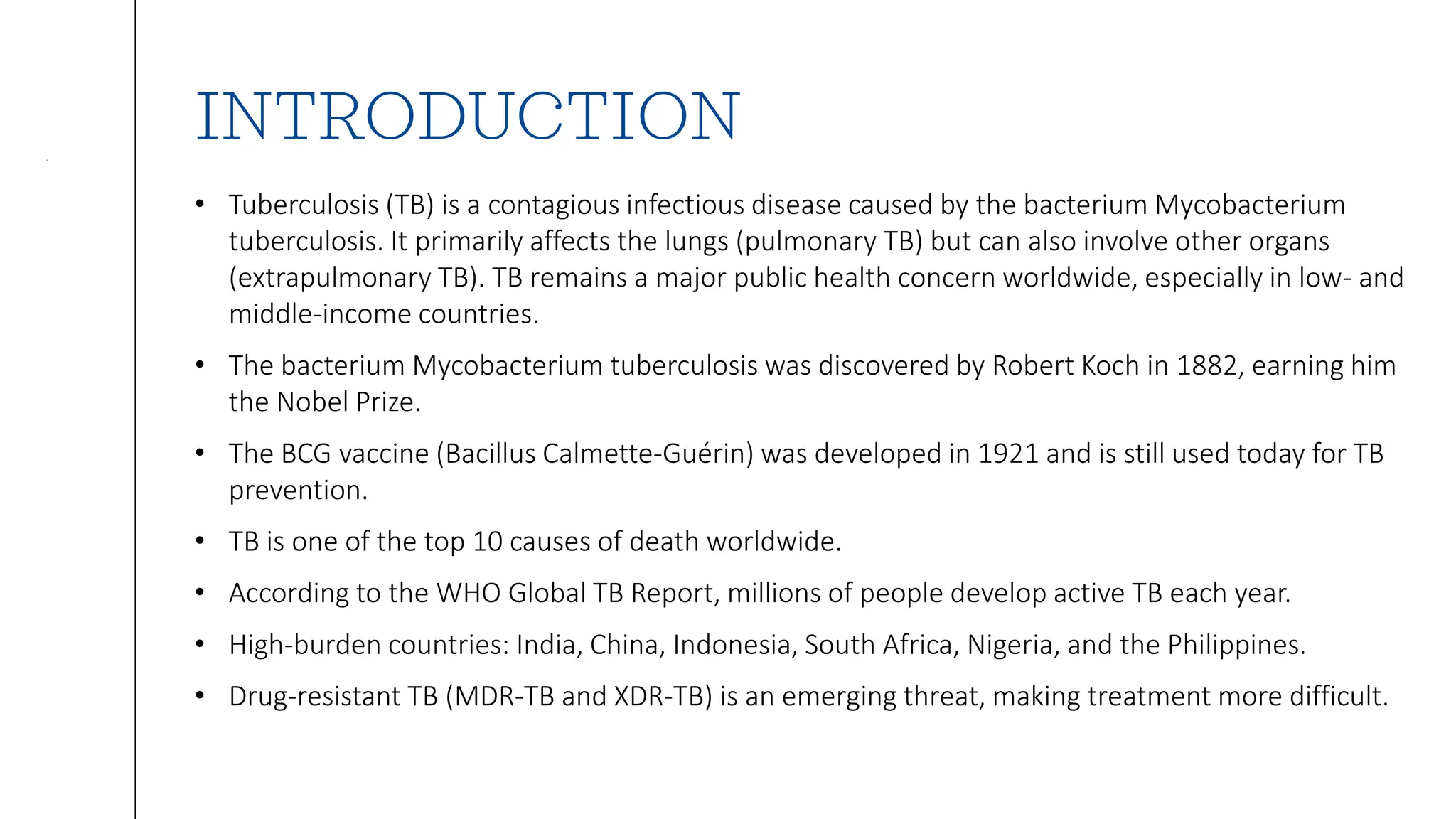 Tuberculosis, Introduction, causes, pathophysiology, treatment | PDF