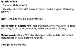 Anti-tubercular drugs.pptx pharmacological drugs | PPTX