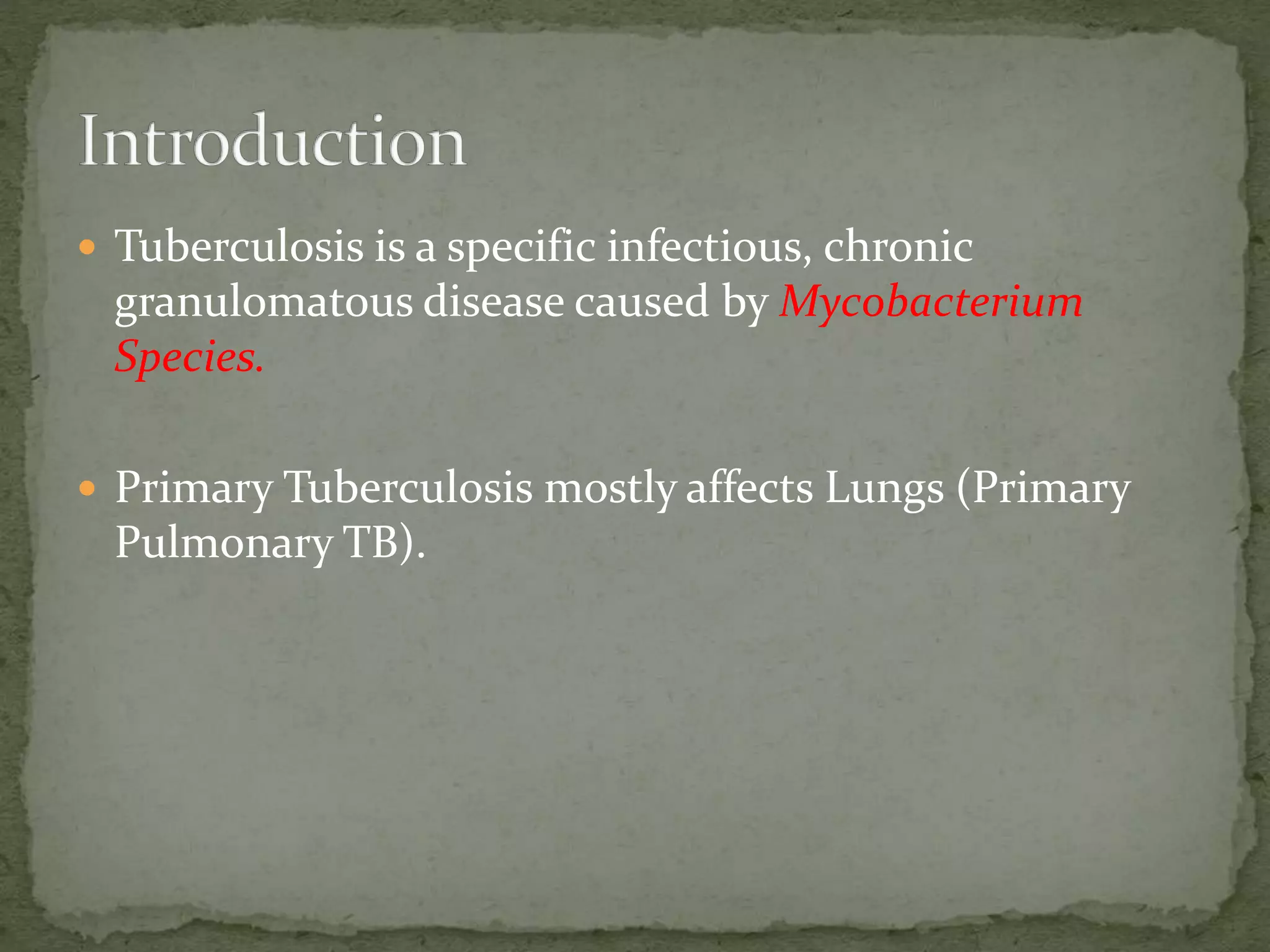 Tuberculosis- Oral Pathology | PPTX