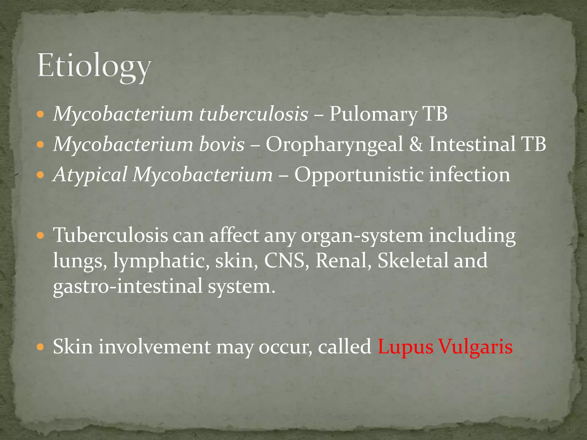Tuberculosis- Oral Pathology | PPTX