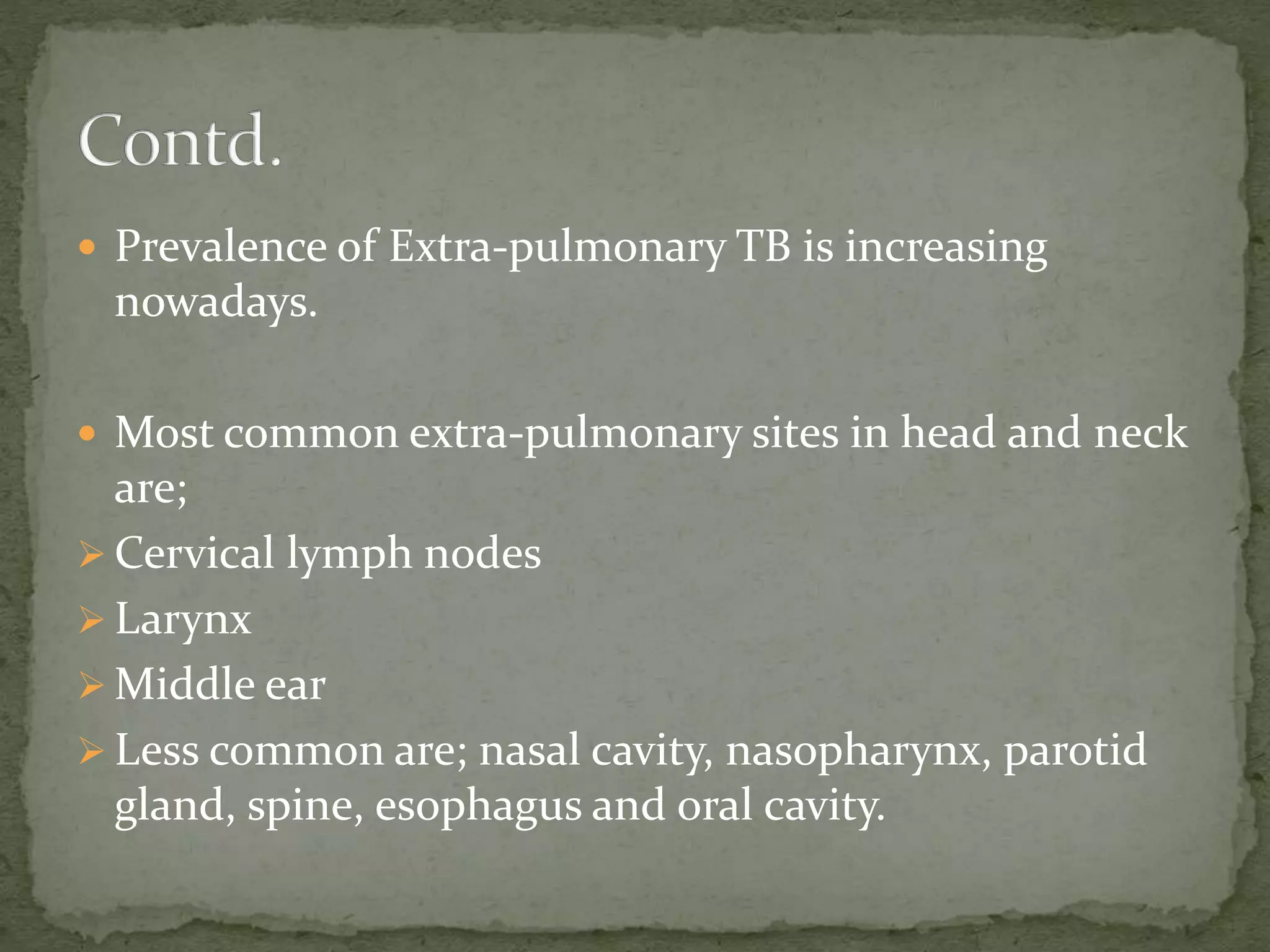 Tuberculosis- Oral Pathology | PPTX