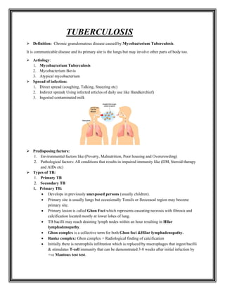 Pulmonary Tuberculosis | PDF