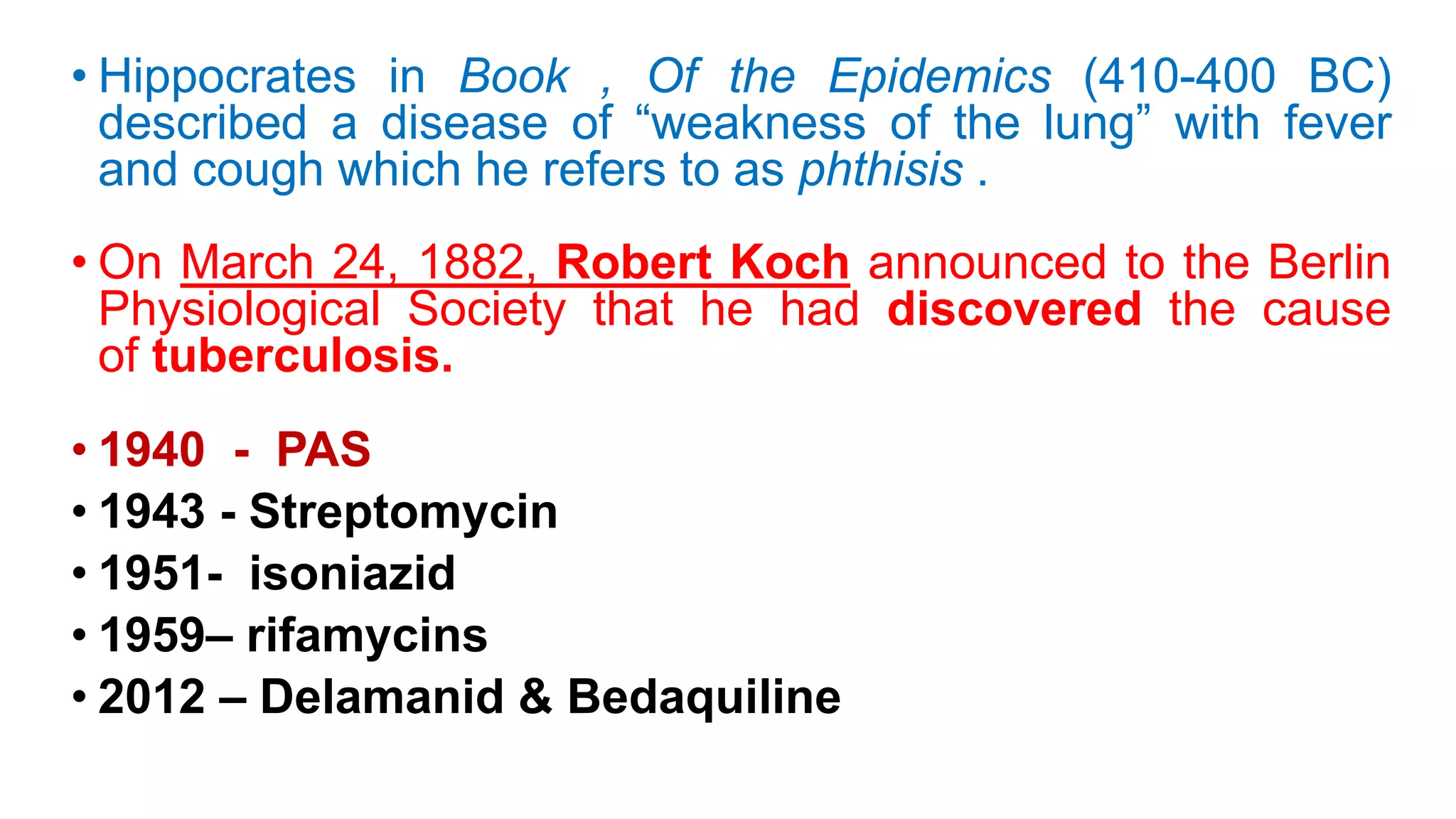 Tuberculosis revised guidelines - 2016 | PPTX