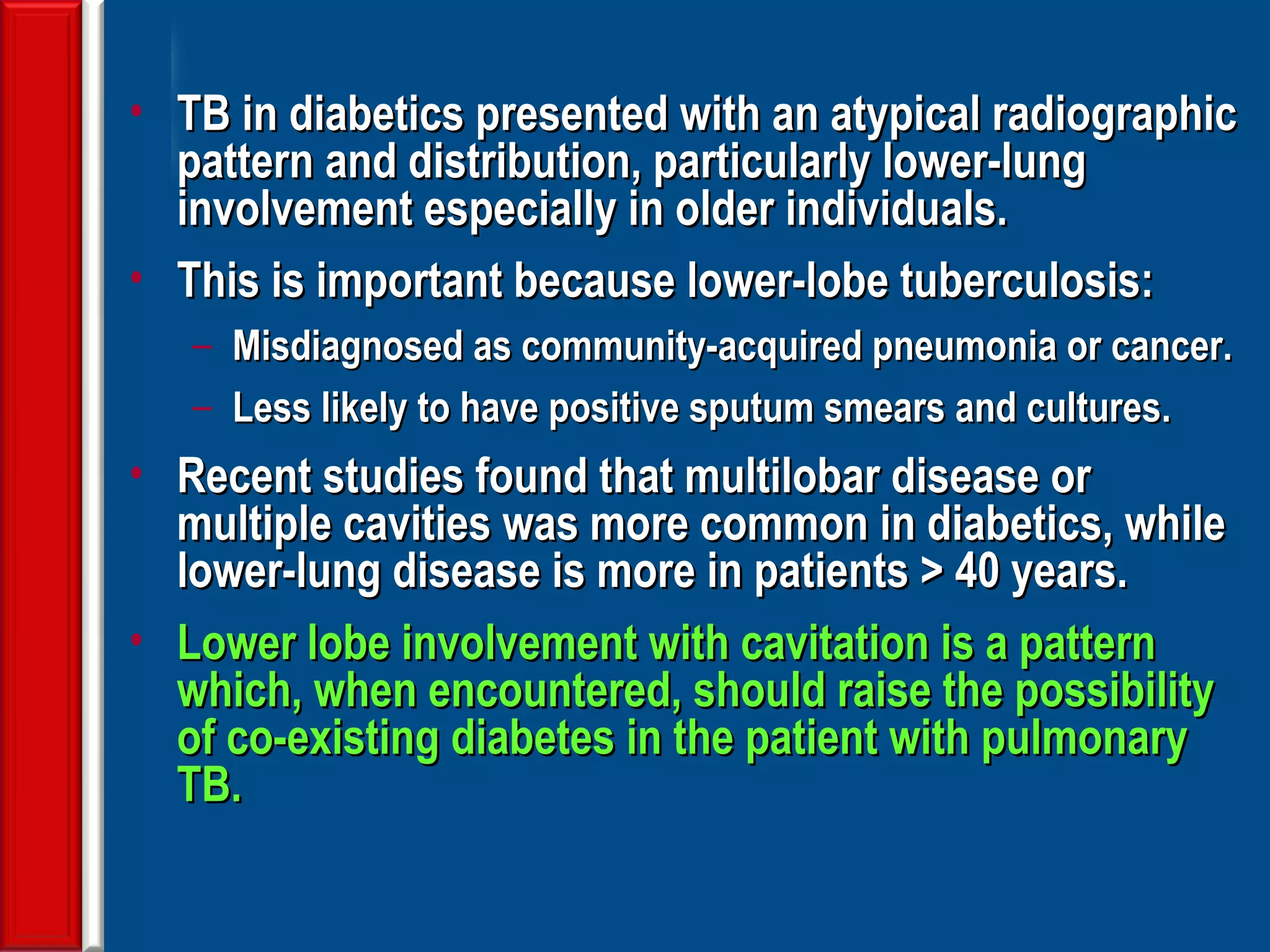 Tuberculosis and diabetes mellitus double trouble | PPT