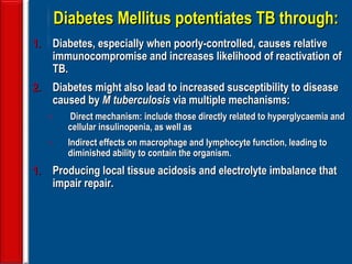 Tuberculosis and diabetes mellitus double trouble | PPT