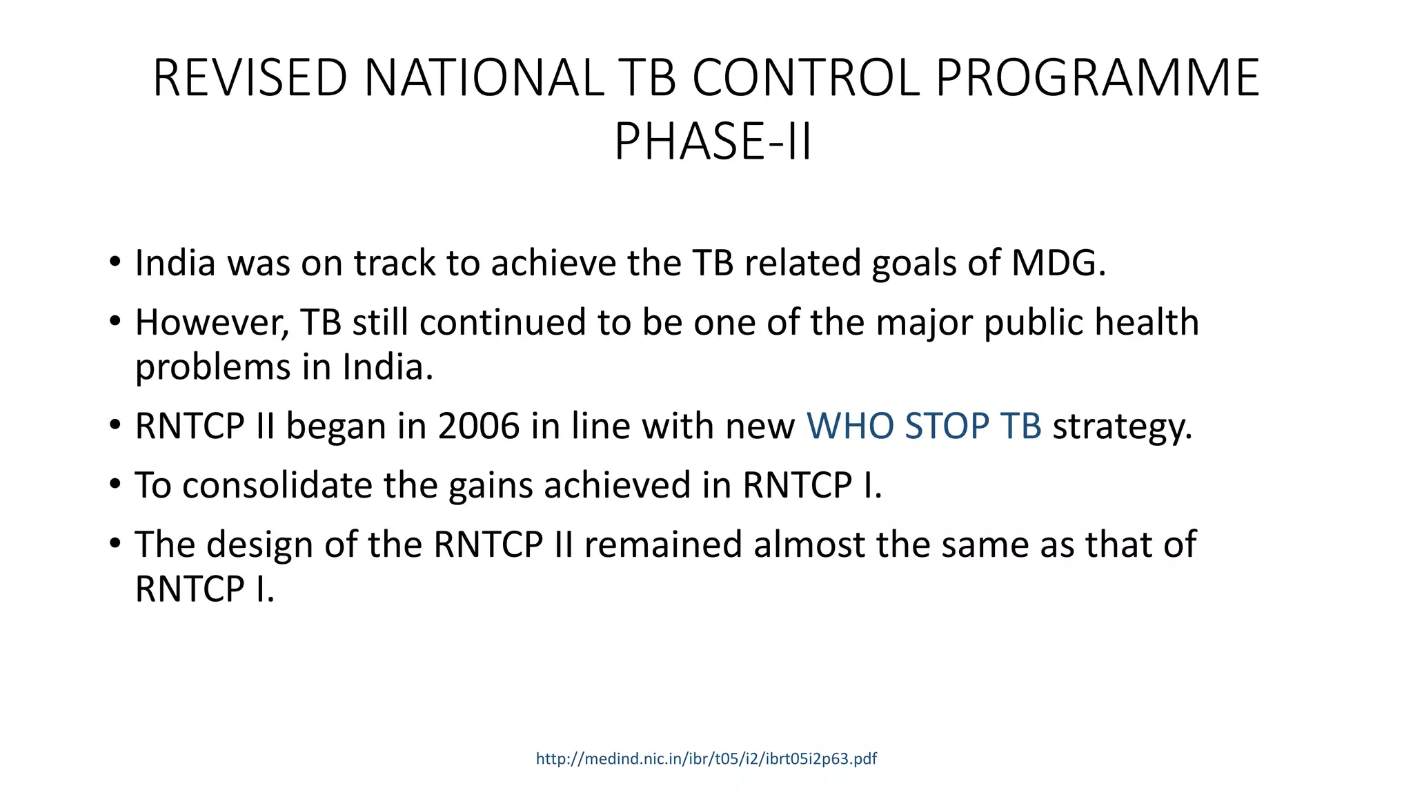 Tuberculosis control in india | PPTX