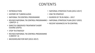 Tuberculosis control in india | PPTX