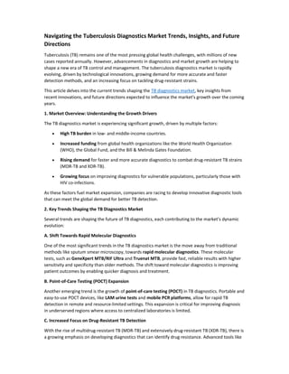 Navigating the Tuberculosis Diagnostics Market Trends, Insights, and ...