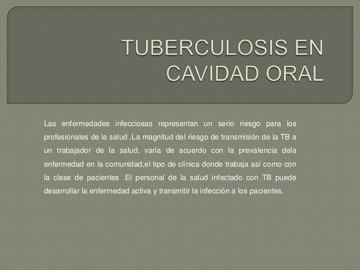 Tuberculosis en cavidad oral