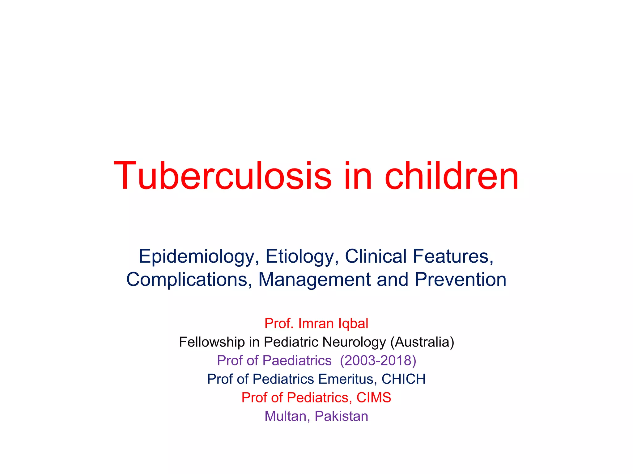 Tuberculosis in children 2021 | PDF
