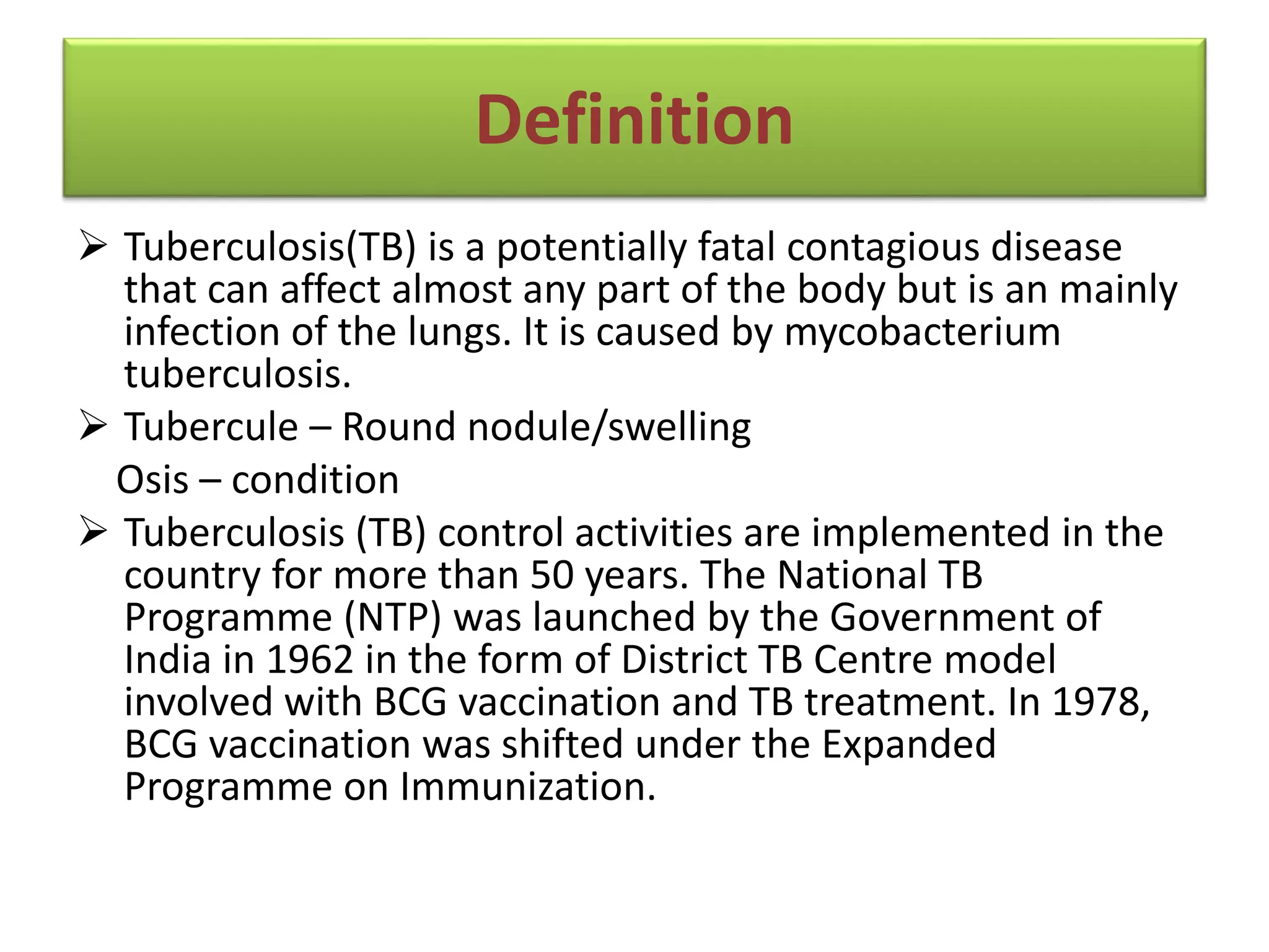 Tuberculosis in india | PPTX