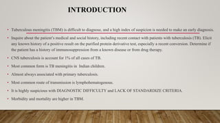 Tuberculous Meningitis (TBM) | PPTX