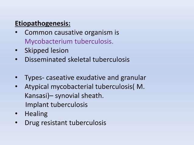Tuberculosis of bone and joints | PPTX