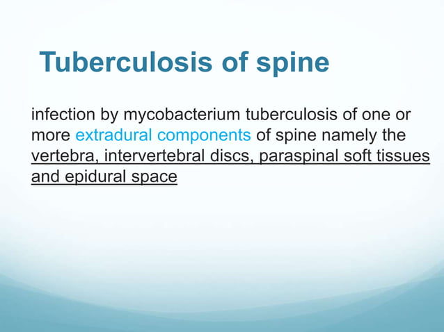 Tuberculosis of bones and joints | PPTX