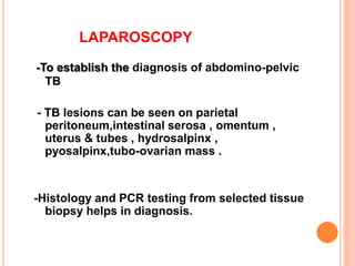 Tuberculosis of genital tract presentation | PPTX