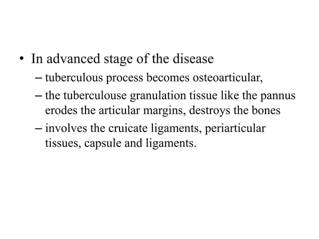 Tuberculosis of knee | PPTX | Bone and Joint Conditions | Diseases and ...