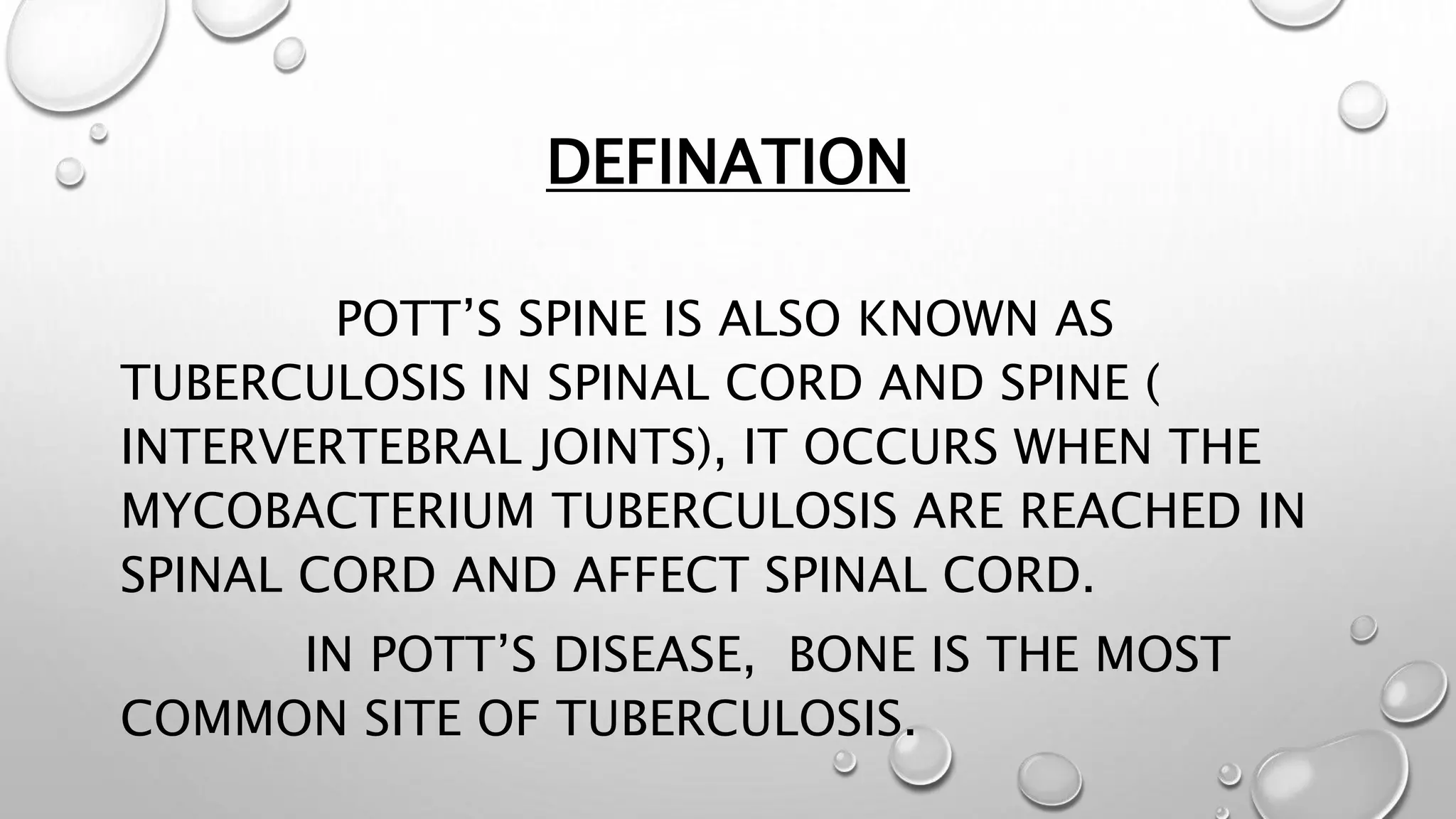 Tuberculosis of spine and bone For G.N.M 2nd & B.Sc.2nd & 3rd Year ...
