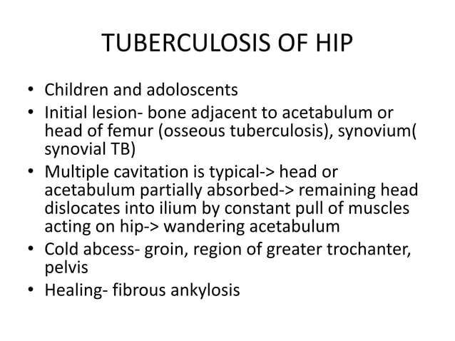 Tuberculosis of spine and hip joint | PPT