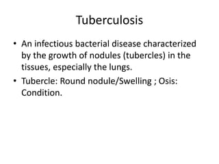 Tuberculosis ppt | PPTX | Infectious Diseases | Diseases and Conditions